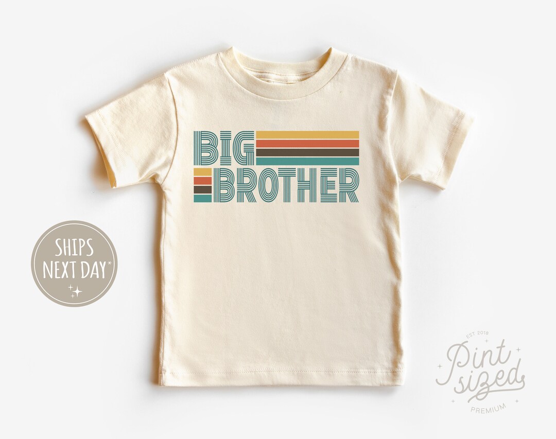 Retro Big Brother Shirt Boys Sibling Tee Vintage Natural Kids Gift - Etsy