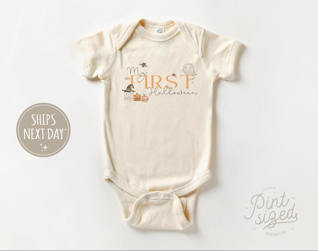 My First Halloween Onesie® - Retro Baby's First Boo Bodysuit - Cute 1st Halloween Natural Fall ...