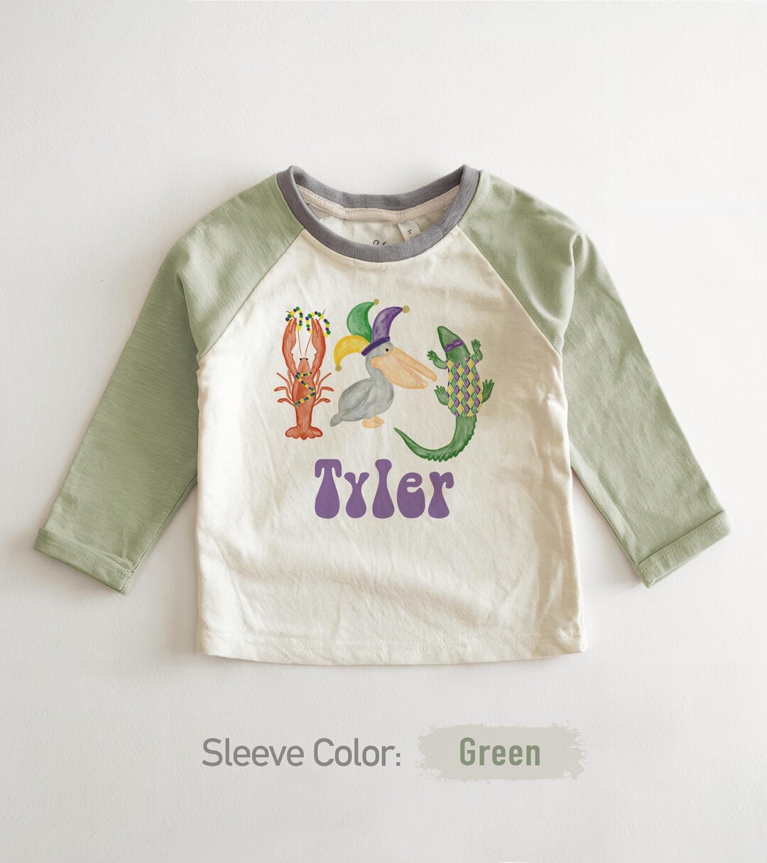 Personalized Mardi Gras Toddler Shirt Cute Mardi Gras Kids Natural Tee ...