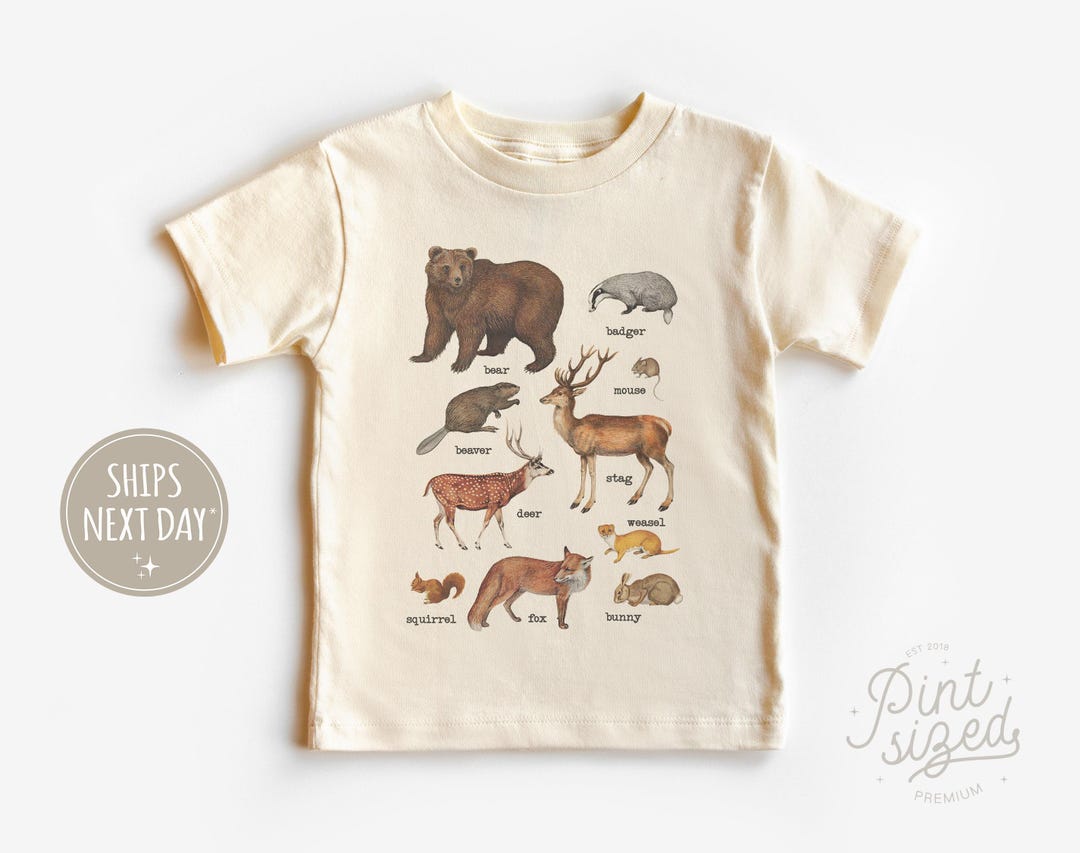 Forest Animals Toddler Shirt - Cute Woodland Animal - Nature Wildlife ...