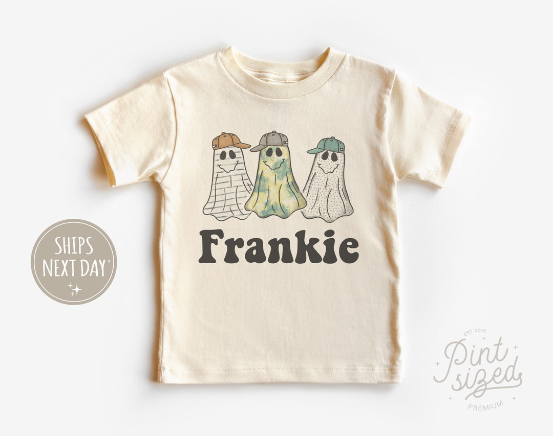 Personalized Boys Ghost Name Toddler Shirt Custom Name Retro Halloween ...