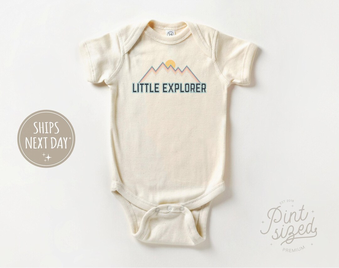Little Explorer Onesie® - Vintage Adventure Bodysuit - Summer Natural ...