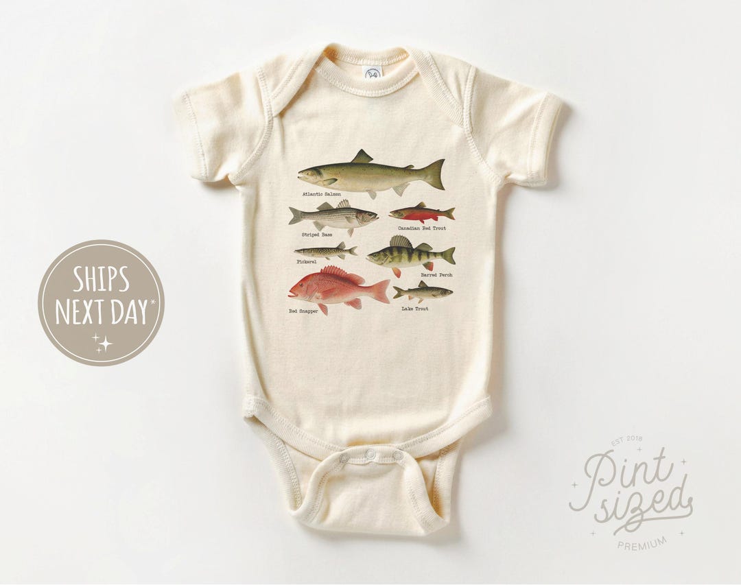 North American Fish Onesie® - Fish Species Baby Onesie® - Summer Fish ...