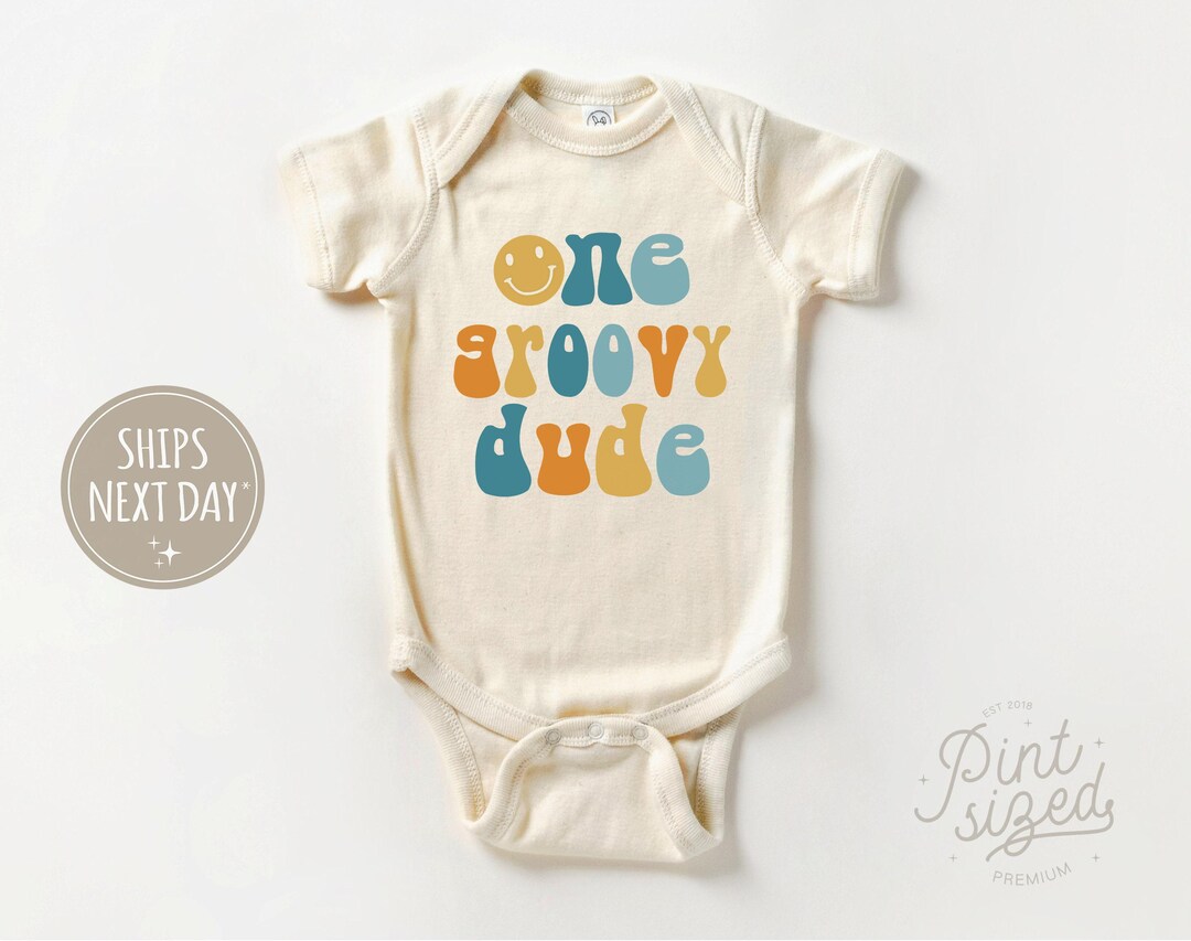 One Groovy Dude Baby Onesie® - First Birthday Bodysuit - Boys Retro ...