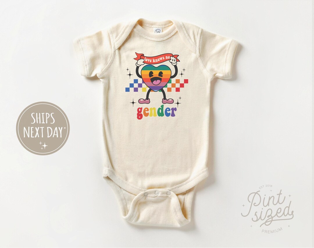 Love Knows No Gender Baby Onesie® - LGBTQ+ Rainbow Bodysuit - Cute ...
