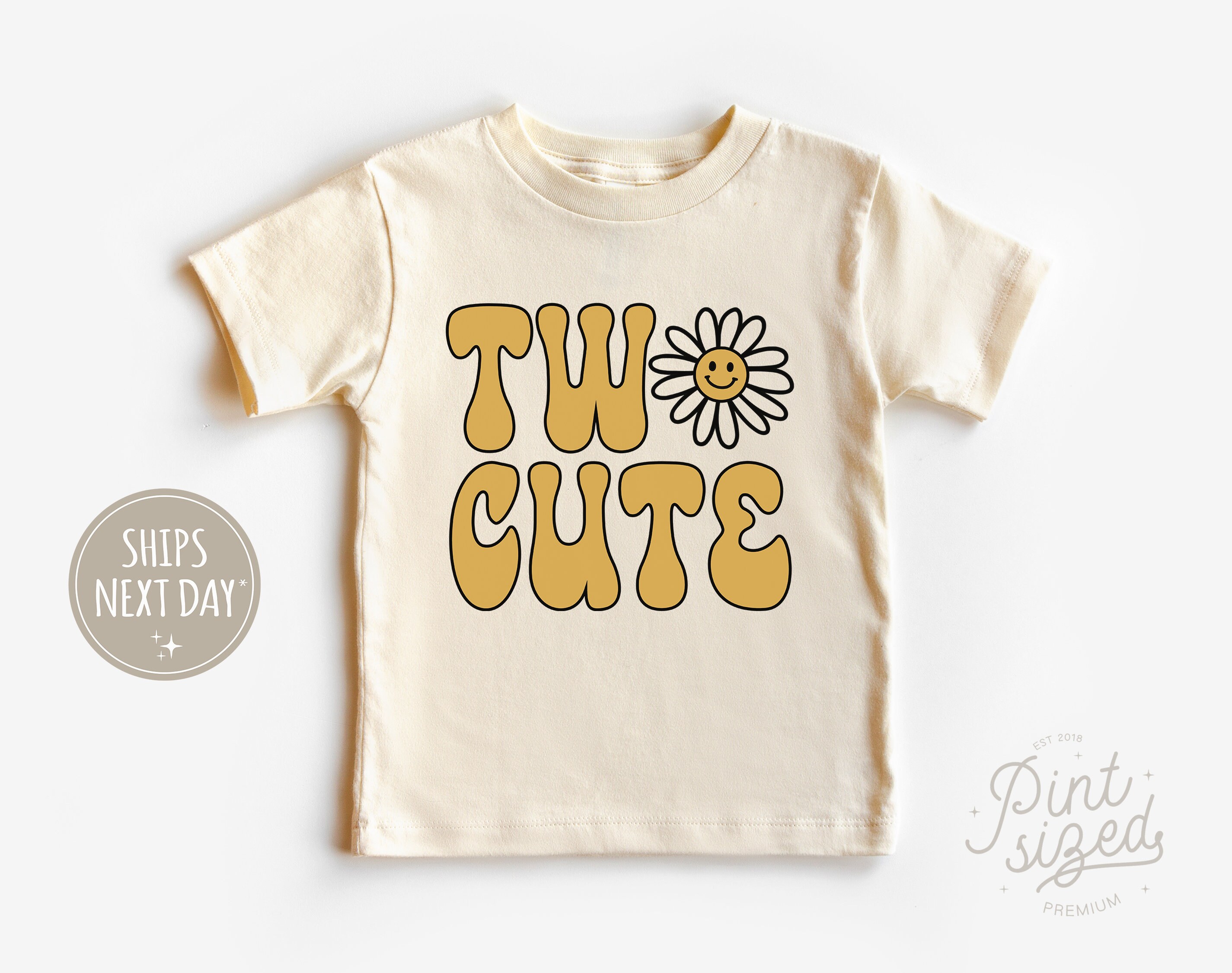 Two Cute Birthday Shirt Retro Girls Birthday Tee Second - Etsy