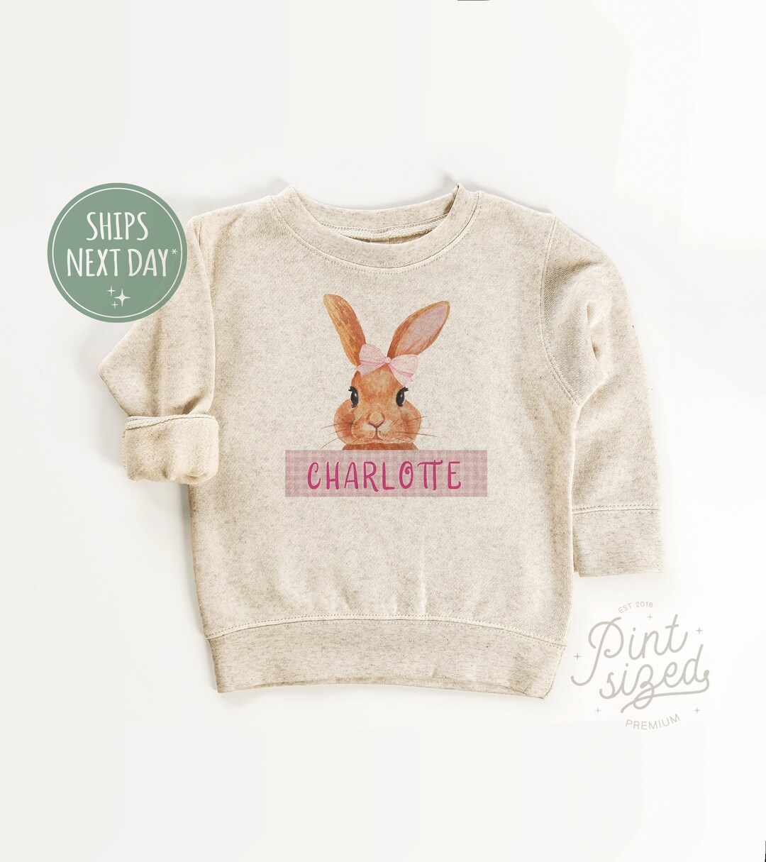 Girls Easter Sweatshirt Personalized Easter Bunny Pullover Spring ...