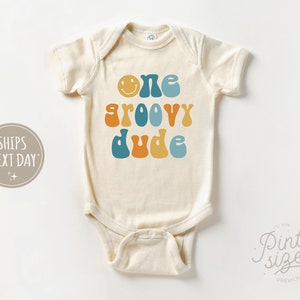 One Groovy Dude Baby Onesie® First Birthday Bodysuit Boys Retro ...
