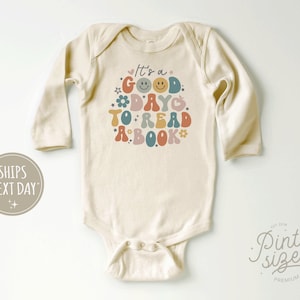 Read A Book Baby Onesie® - Retro Summer Bodysuit - Girls Natural Onesie ...