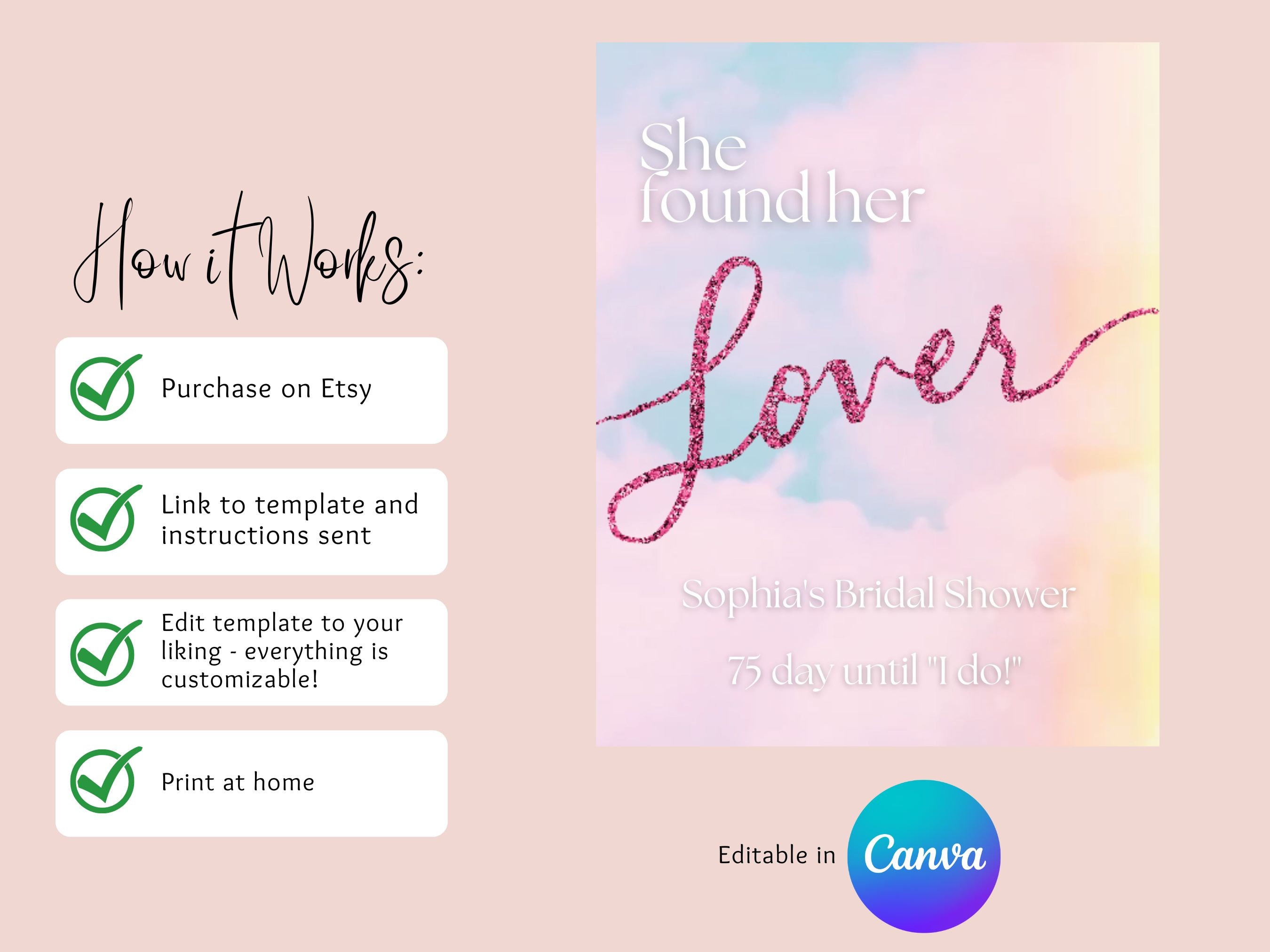 Lover Themed Bridal Shower Welcome Sign, Taylor Swift Inspired, She ...