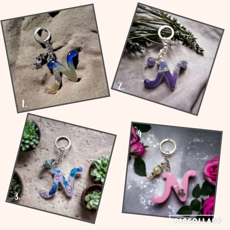 Letter N Keychain - Etsy