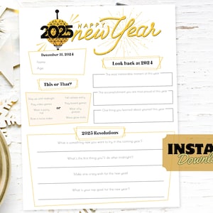 New Years Printable New Years Eve Games New Year 2025 Activity Year in ...