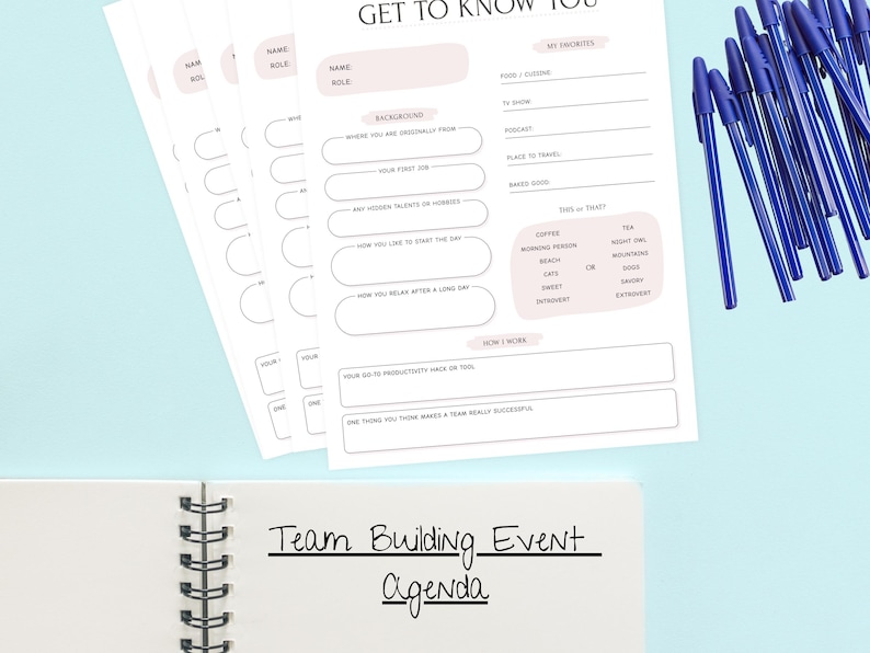 Team Building Get to Know Your Staff Questionnaire Printable Team ...