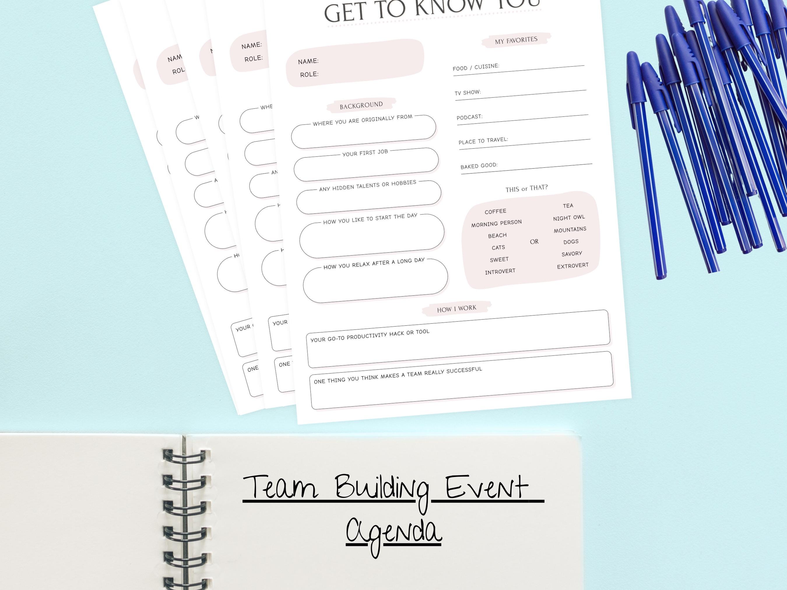 Team Building Get to Know Your Staff Questionnaire Printable Team ...