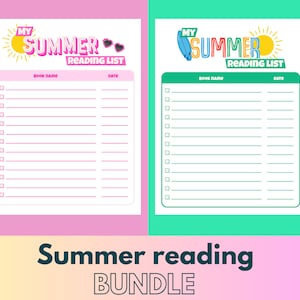 Reading Tracker Summer Organizer Bundle Teen Summer Book Log Kids ...