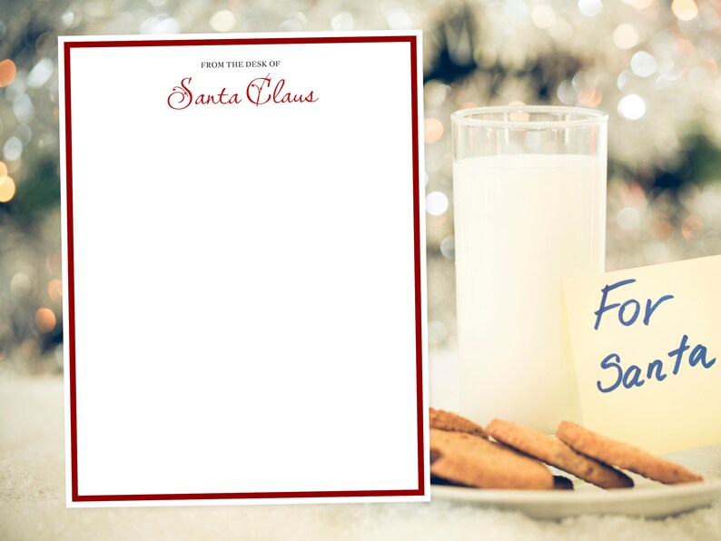 From the Desk of Santa | Santa Letterhead | Printable Santa Stationery ...