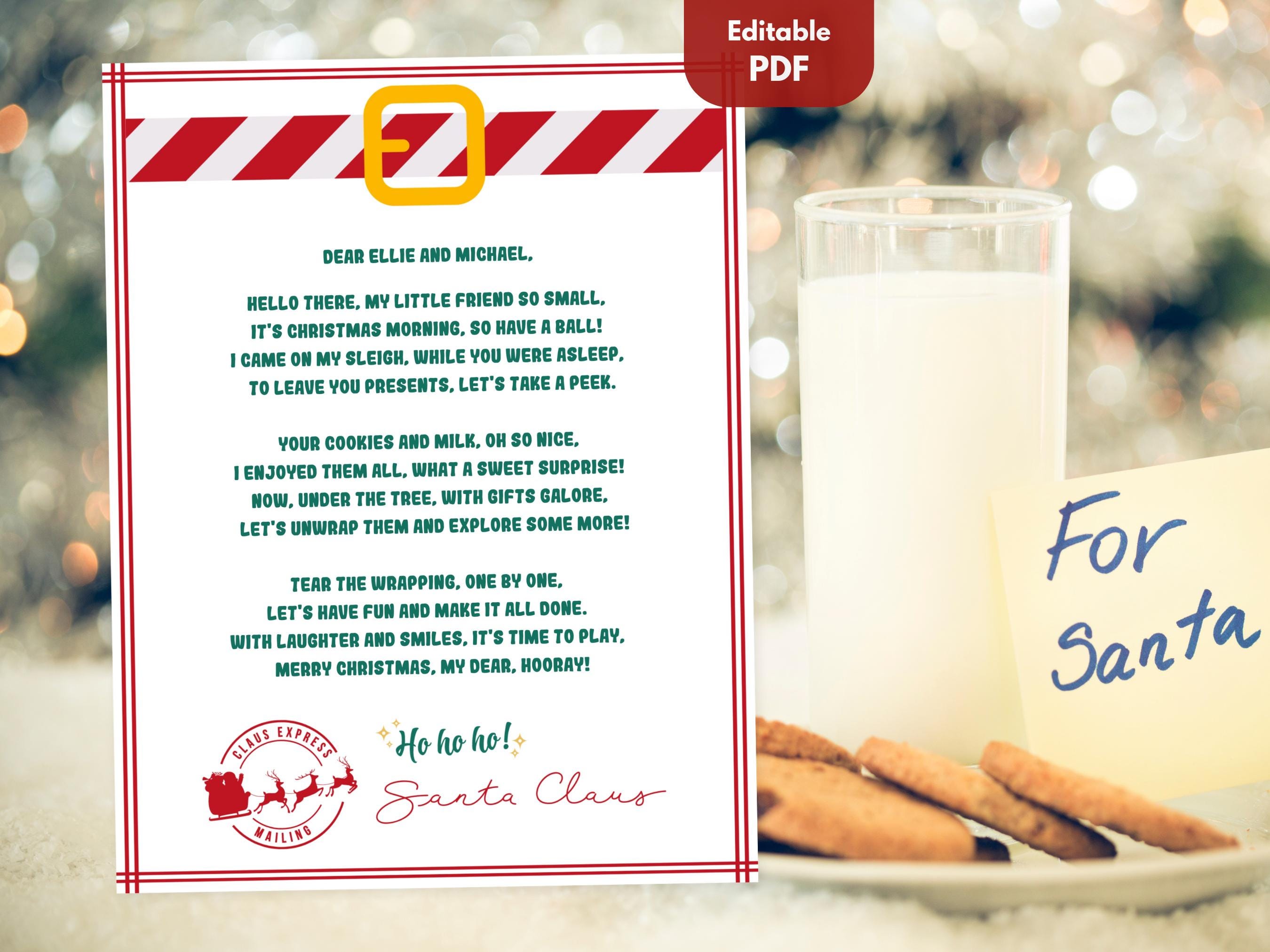 Letter From Santa Template Printable, Christmas Morning Santa Letters ...