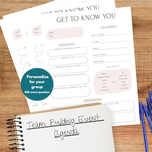 Editable Marketing Team Building Get to Know Your Staff Questionnaire ...