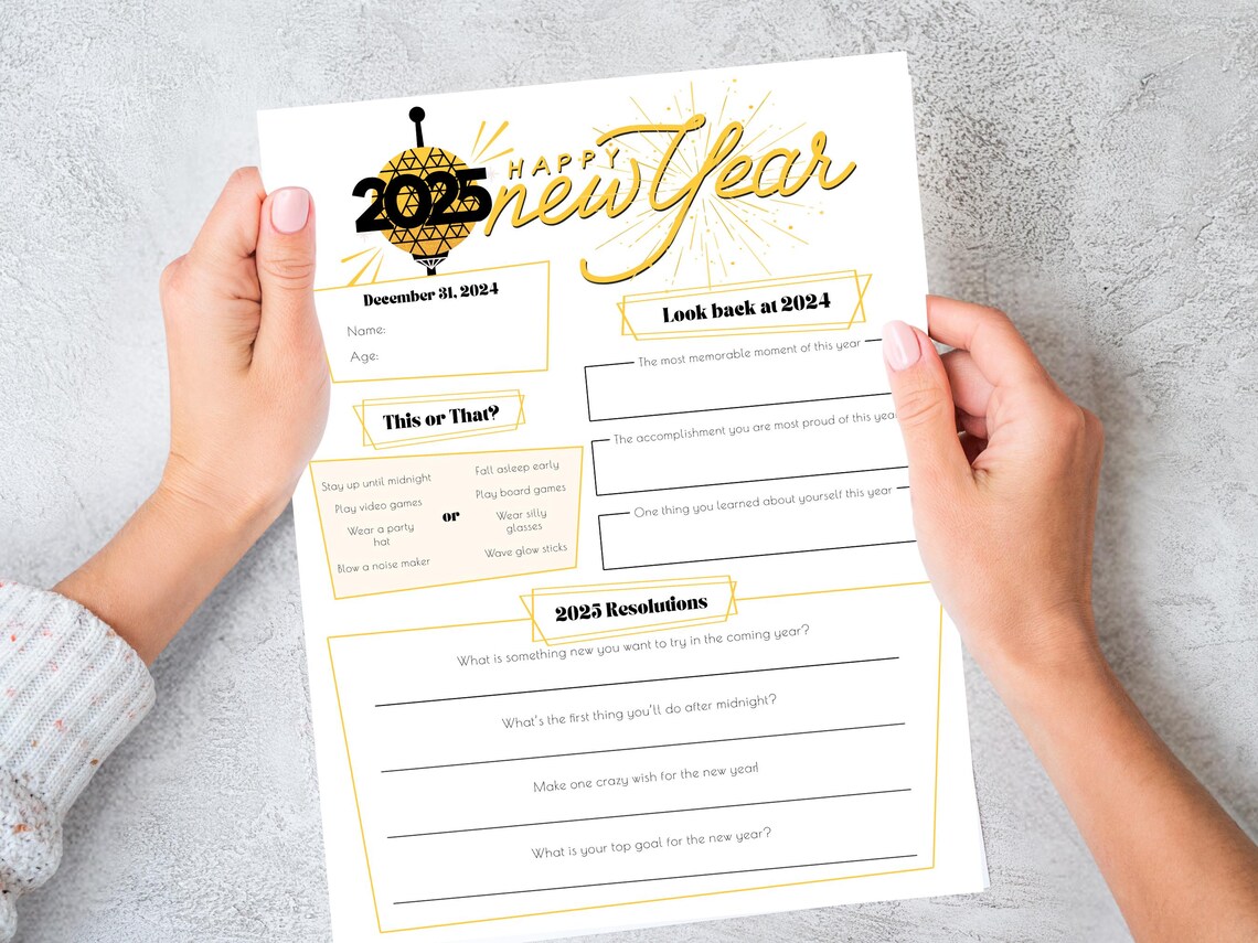 New Years Printable New Years Eve Games New Year 2025 Activity Year in ...