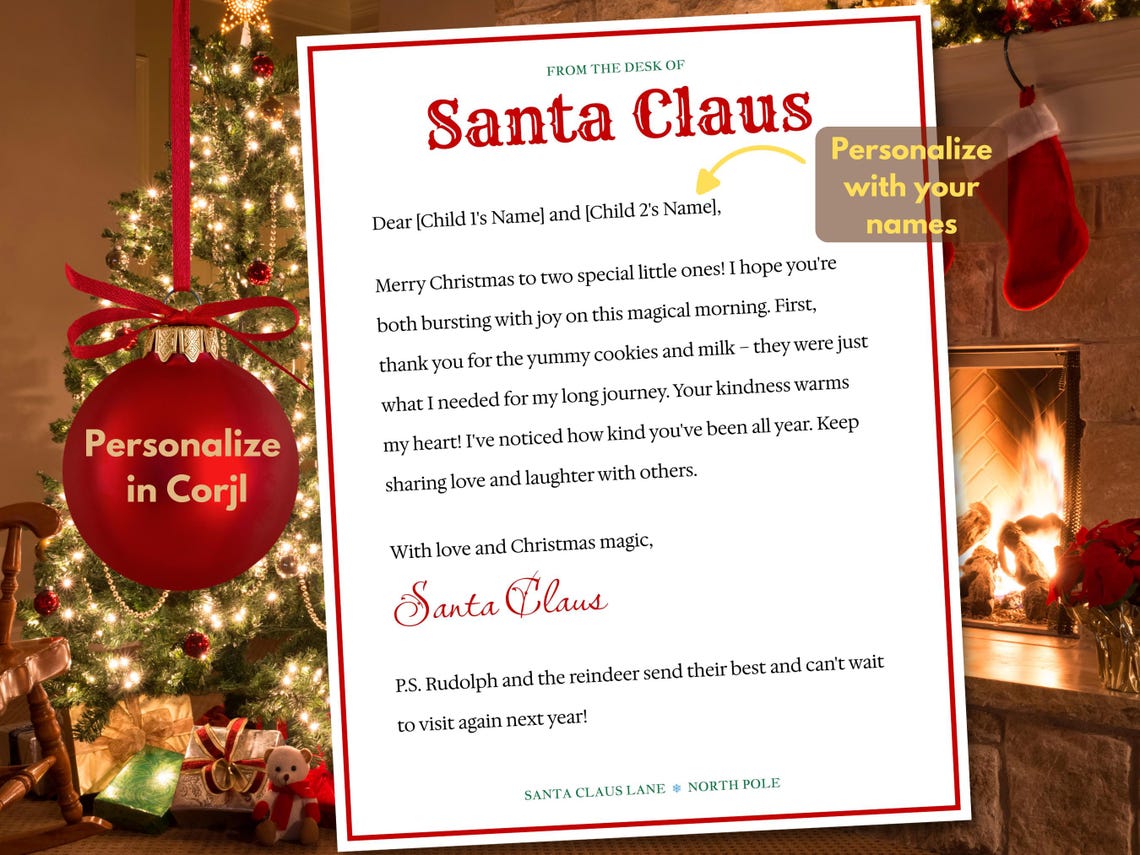 Letter From Santa Template Printable, Christmas Morning Santa Letters ...