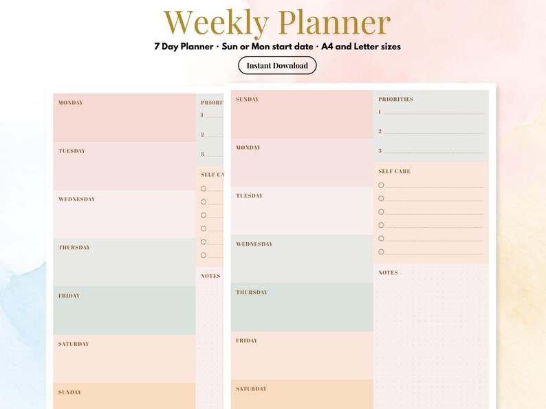 Weekly Planner Back to School Planner to Do Digital Organizer Task List ...