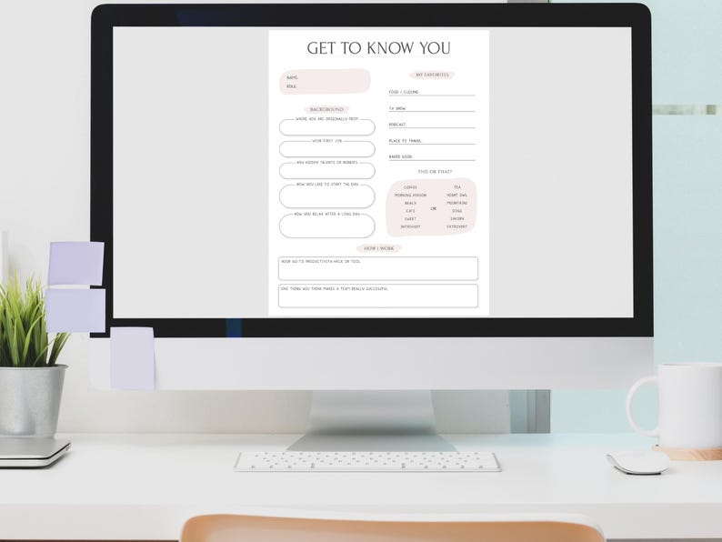 Editable Team Building Get to Know Your Staff Questionnaire Printable ...