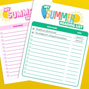 Reading Tracker Summer Organizer Bundle Teen Summer Book Log Kids Summer Reading Printable Book ...