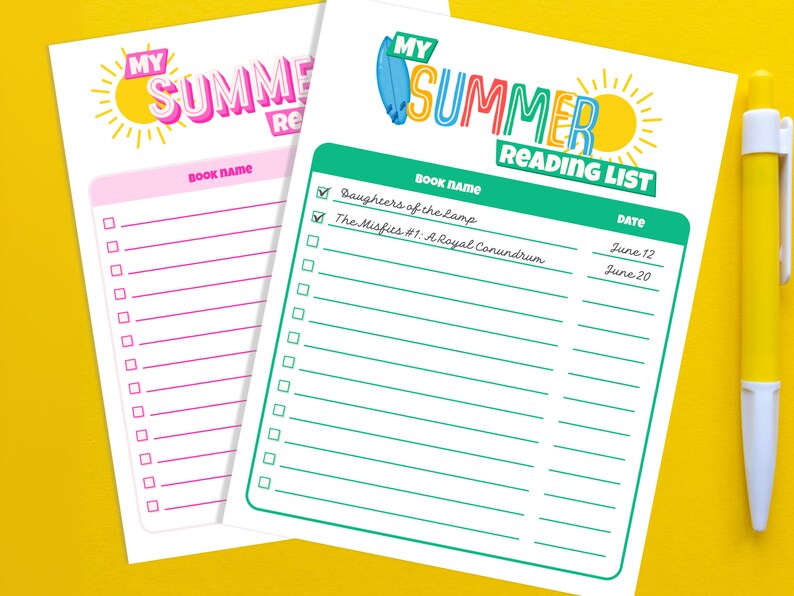 Reading Tracker Summer Organizer Bundle Teen Summer Book Log Kids Summer Reading Printable Book ...