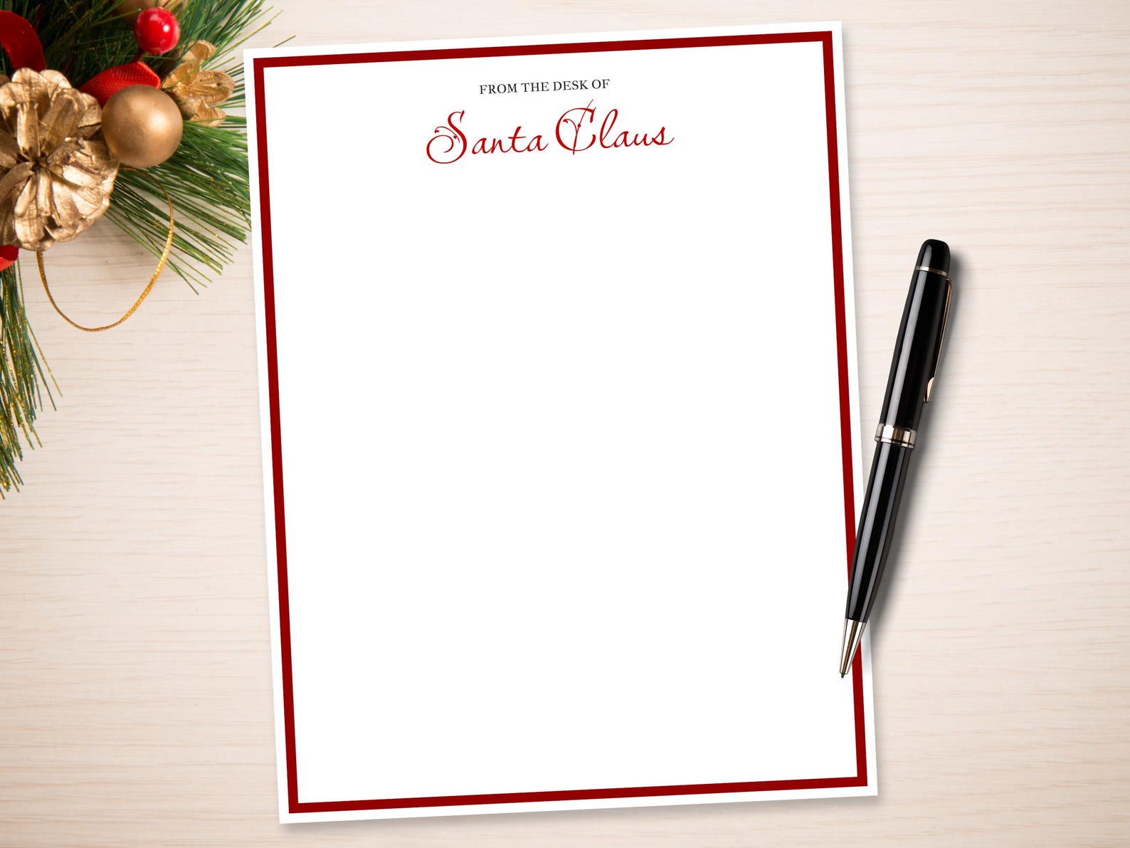 From the Desk of Santa | Santa Letterhead | Printable Santa Stationery ...