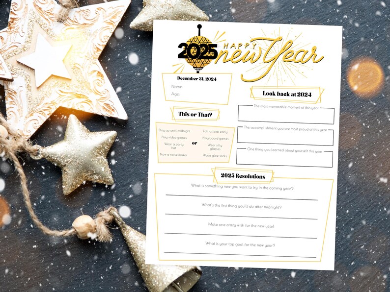 New Years Printable New Years Eve Games New Year 2025 Activity Year in ...