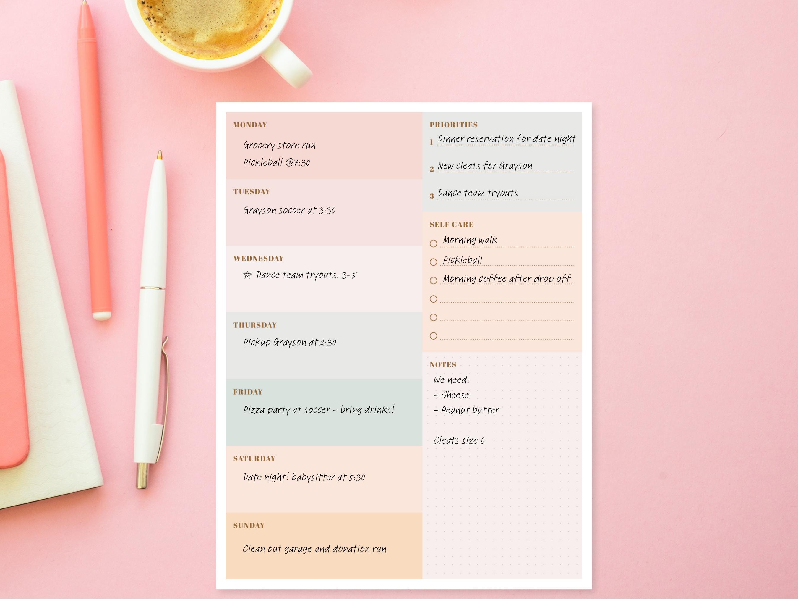 Weekly Planner Back to School Planner to Do Digital Organizer Task List ...