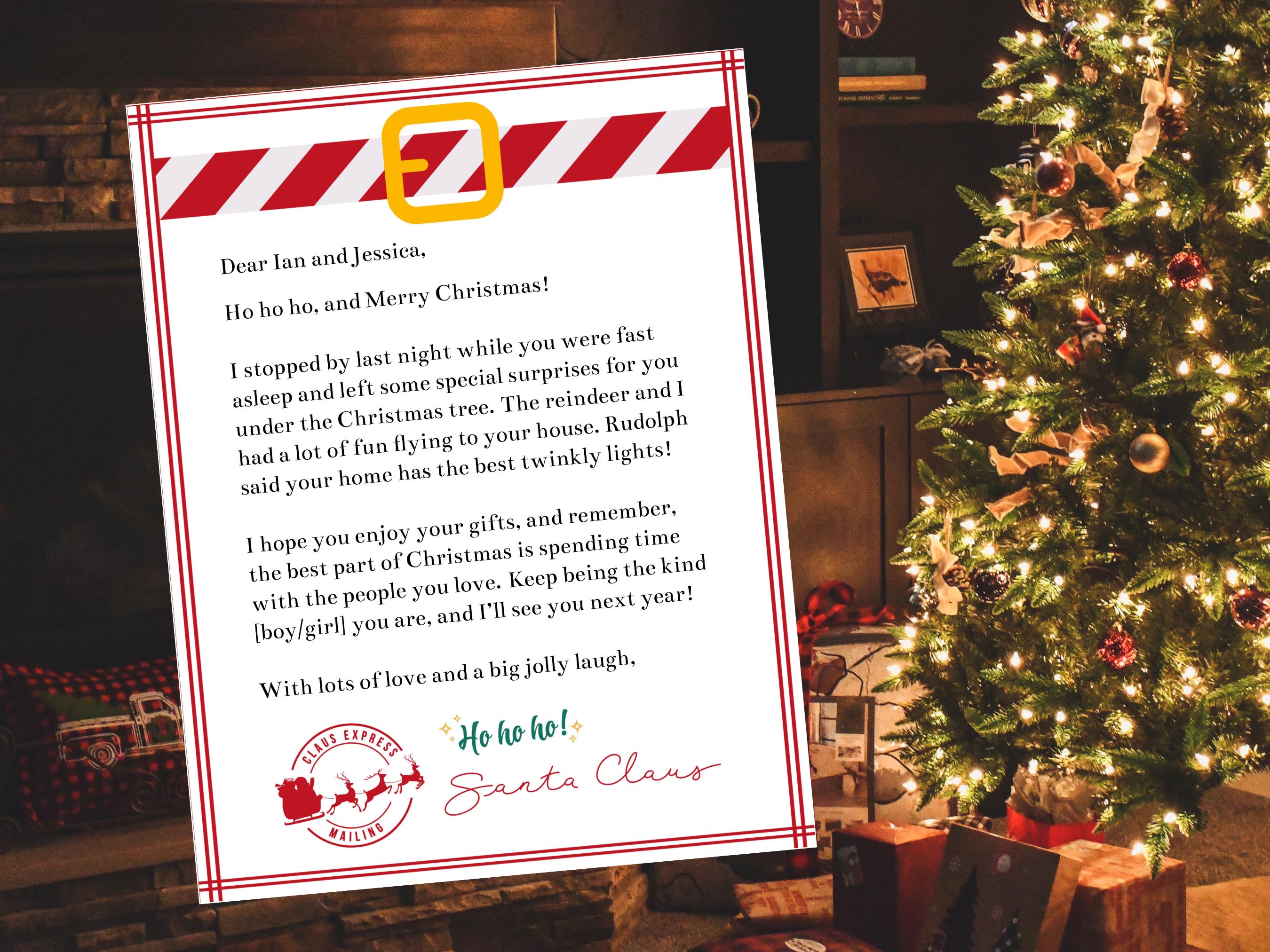 Letter From Santa Template Printable, Christmas Morning Santa Letters ...