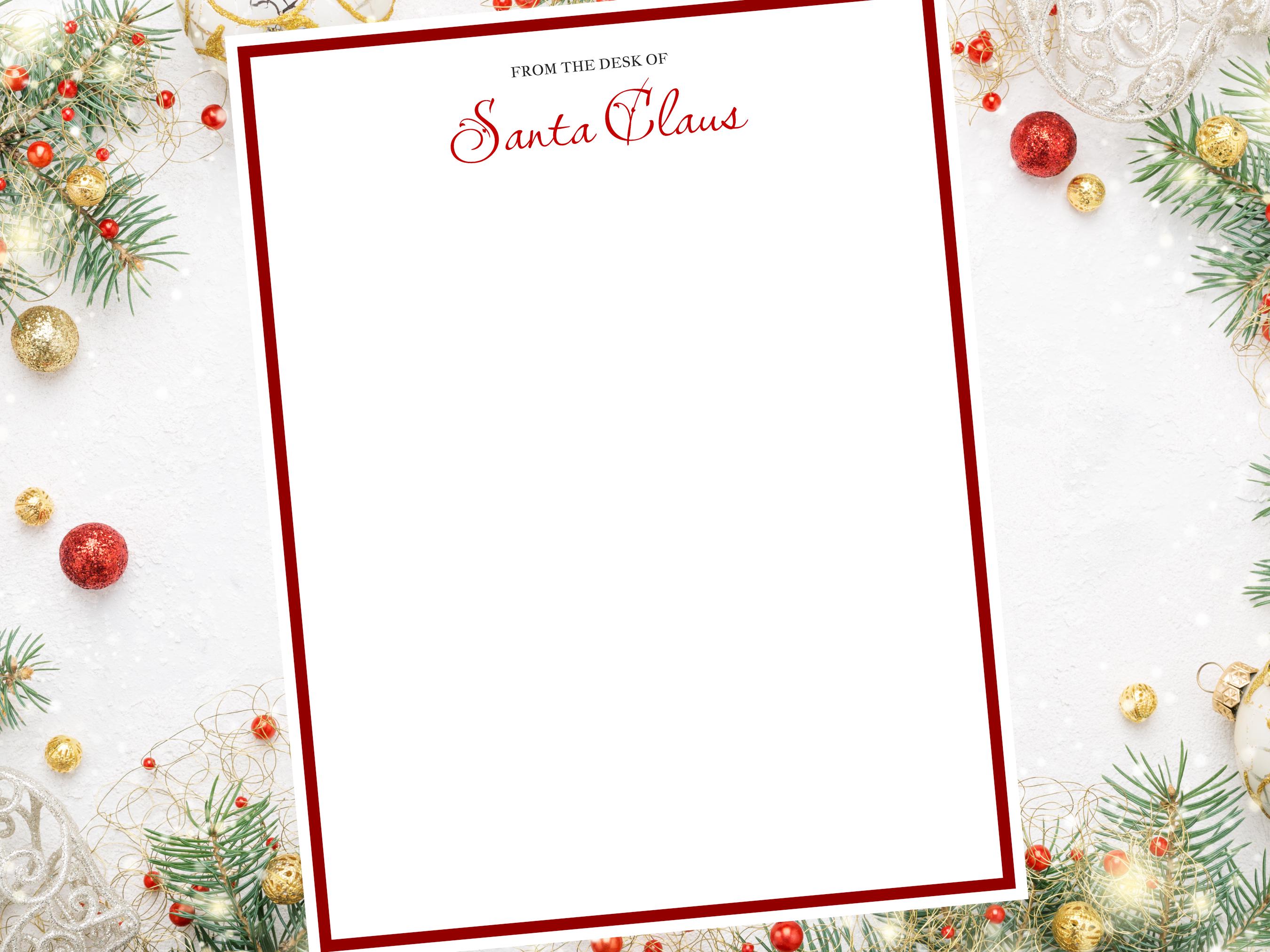 From the Desk of Santa | Santa Letterhead | Printable Santa Stationery ...
