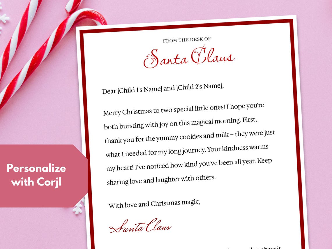 Letter From Santa Template Printable, Christmas Morning Santa Letters ...