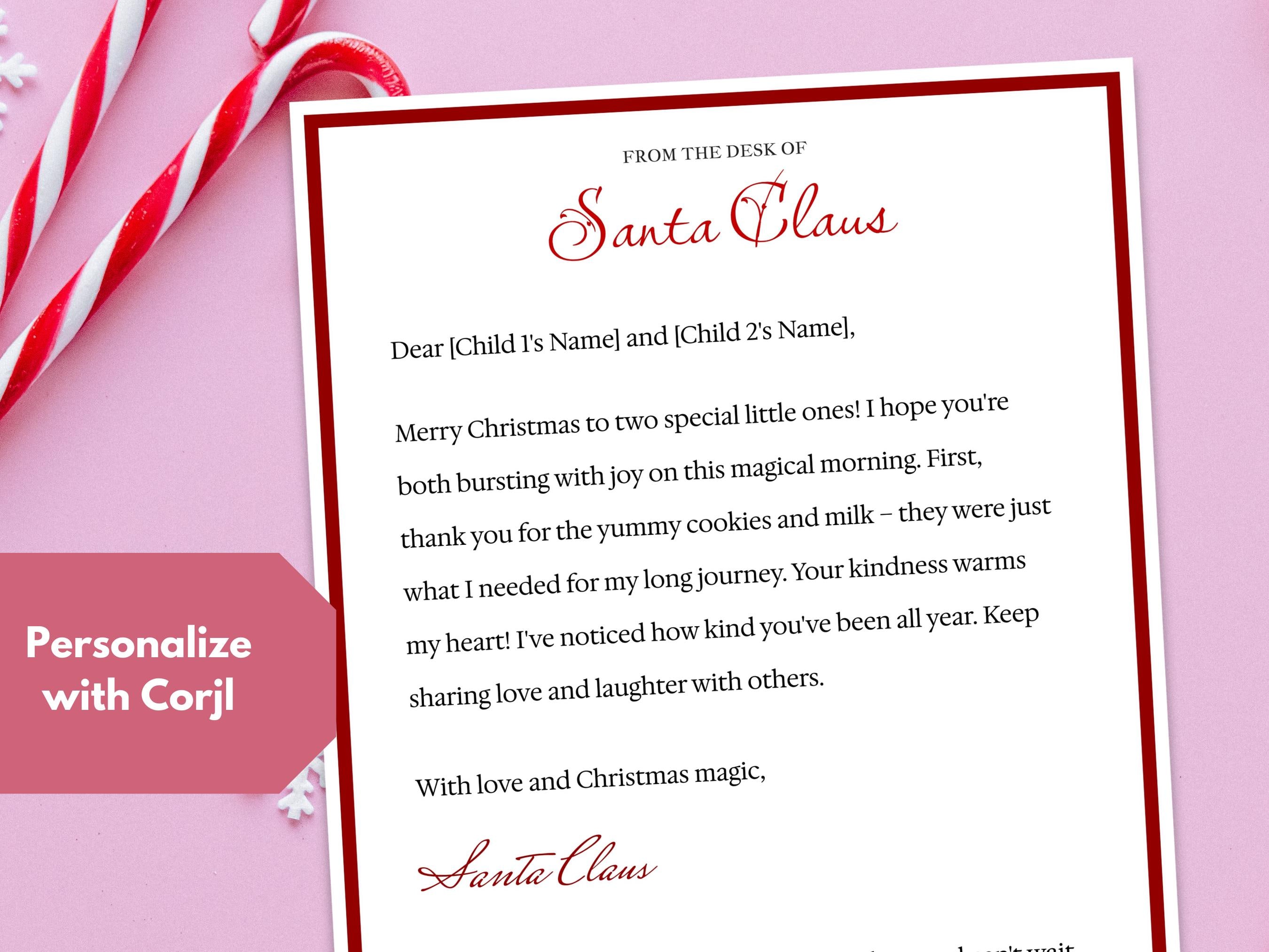 Letter From Santa Template Printable, Christmas Morning Santa Letters ...