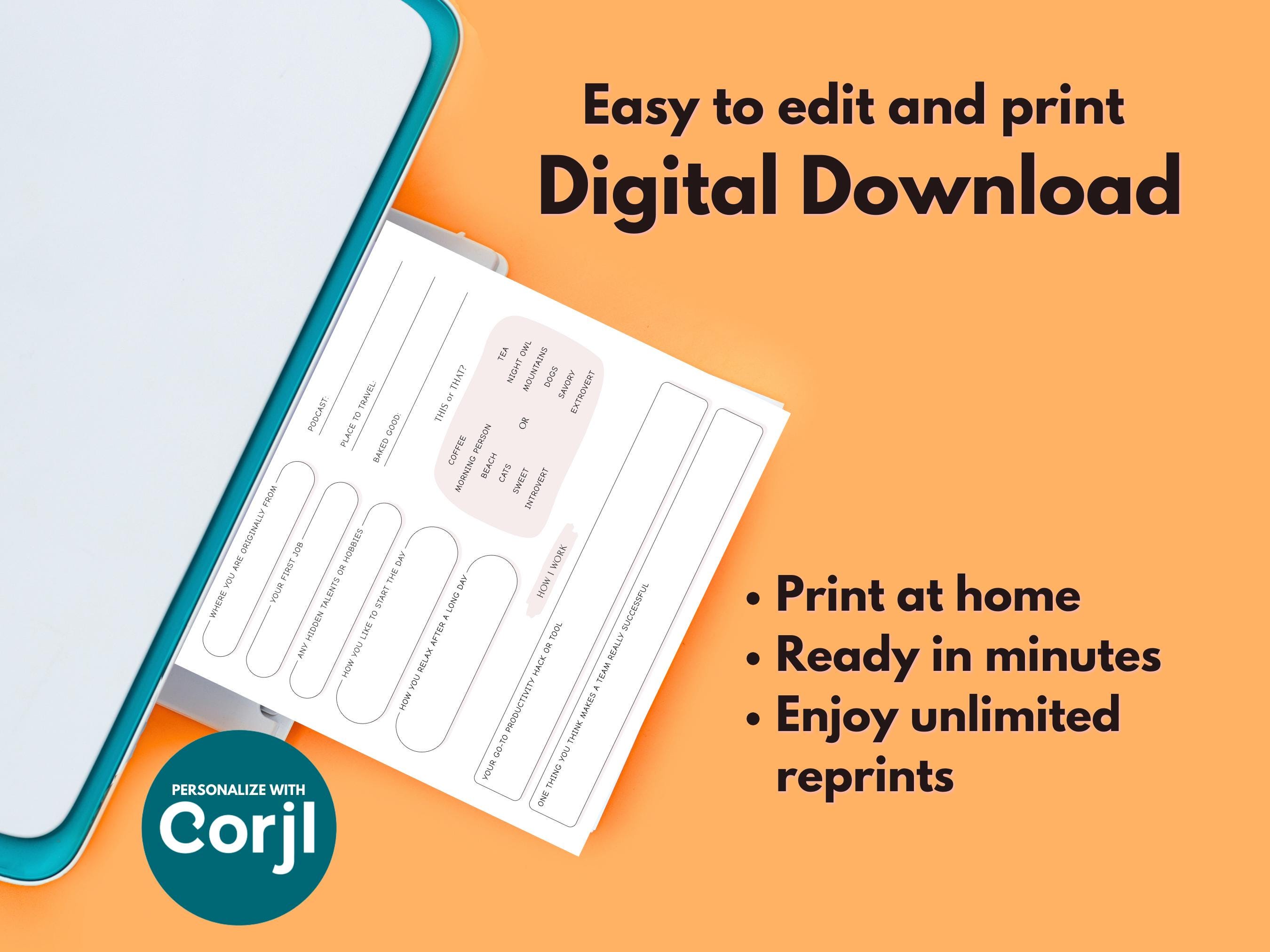 Editable Team Building Get to Know Your Staff Questionnaire Printable ...