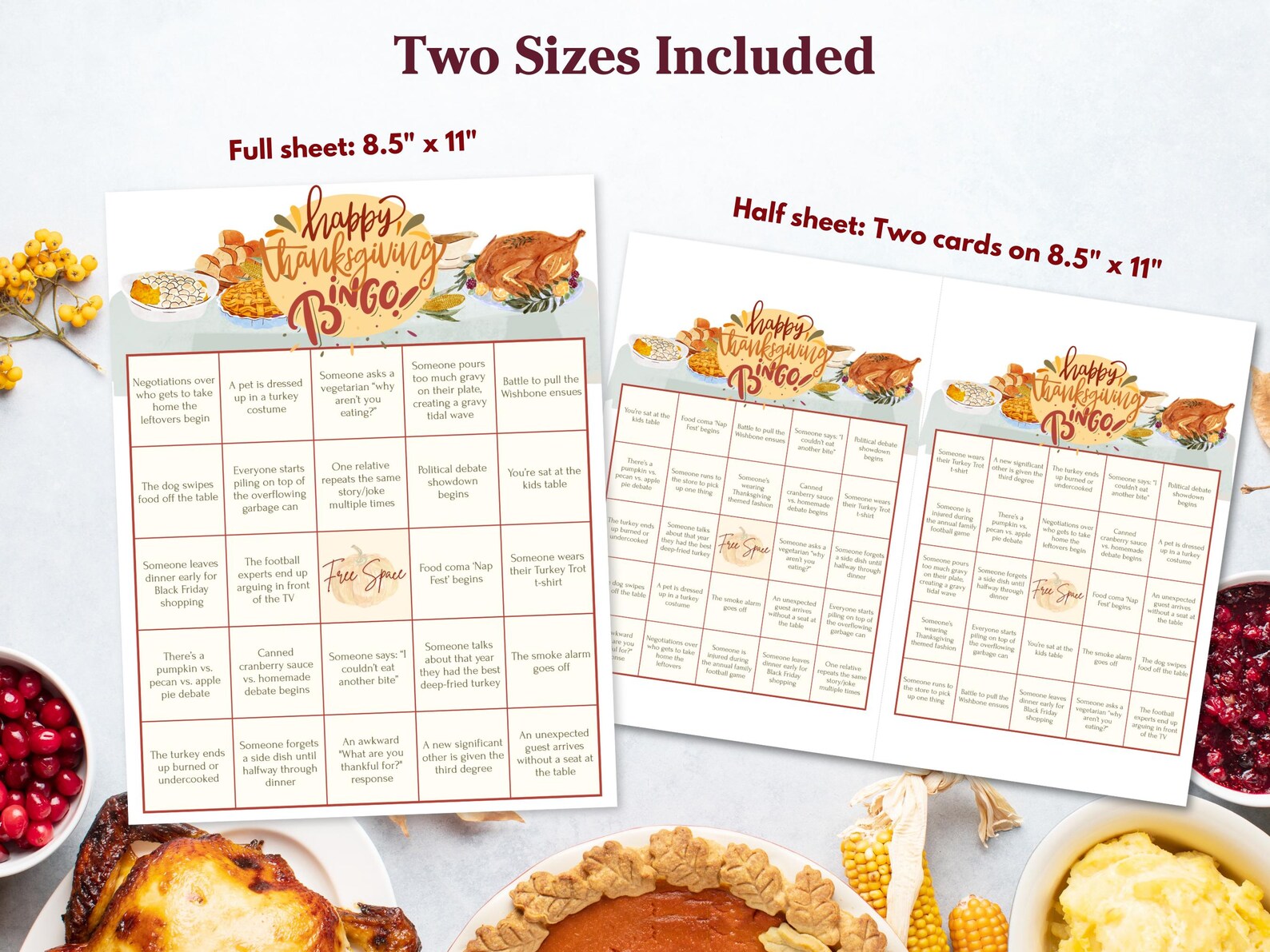 Thanksgiving Bingo Cards Printable Friendsgiving Games Cousin ...