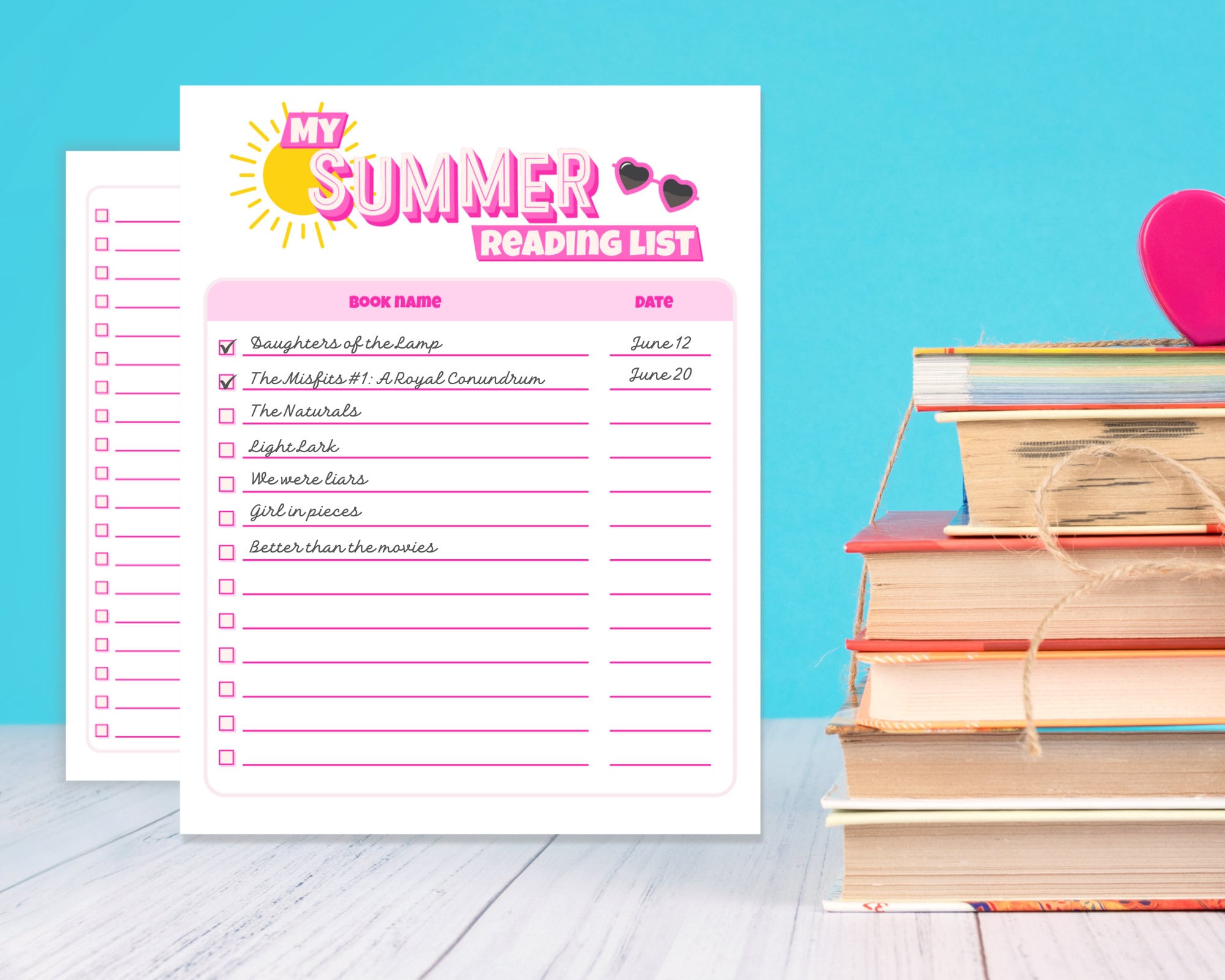 Reading Tracker Summer Organizer Teen Girl Summer Book Log Kids Summer ...