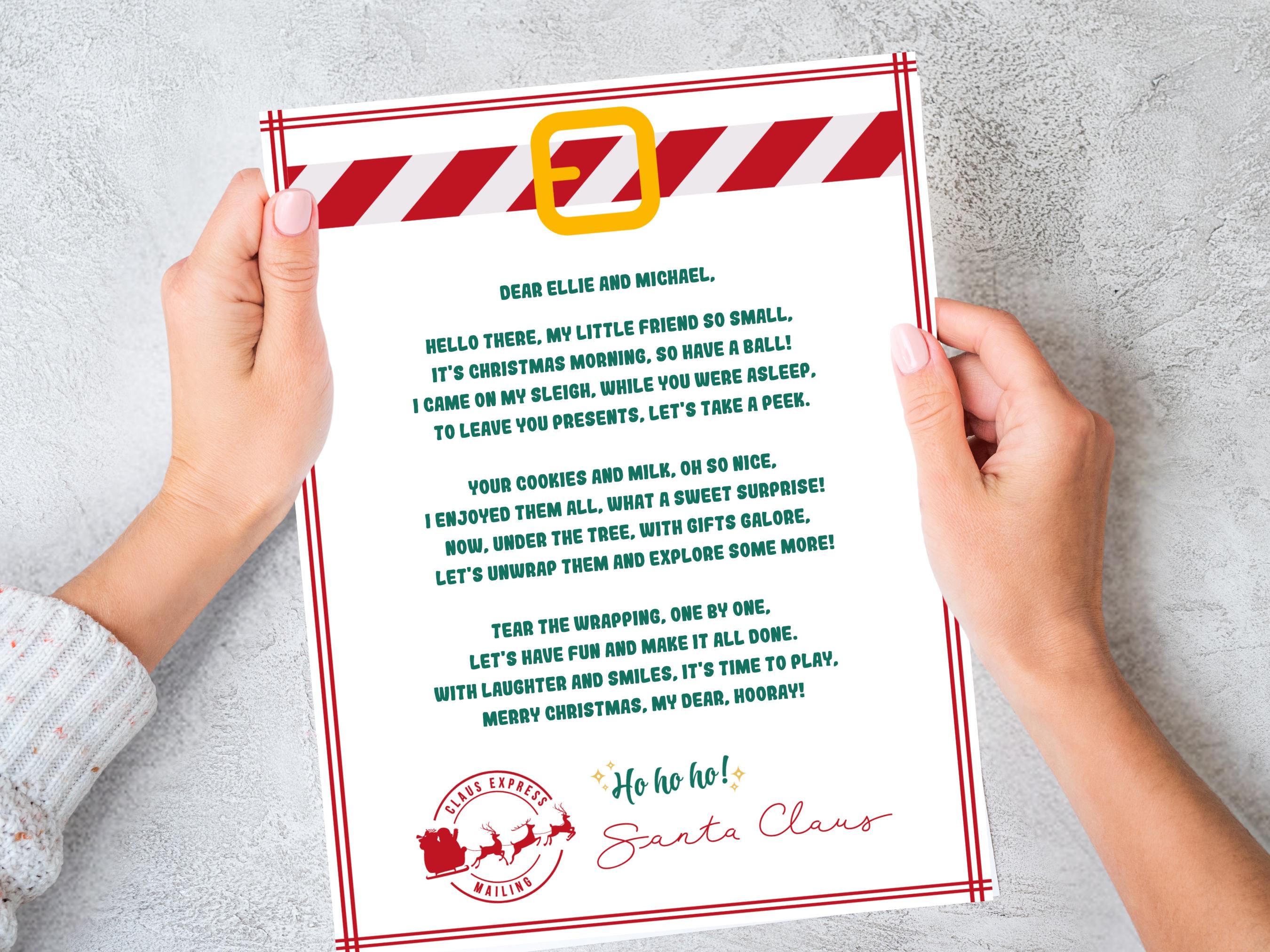 Letter From Santa Template Printable, Christmas Morning Santa Letters ...