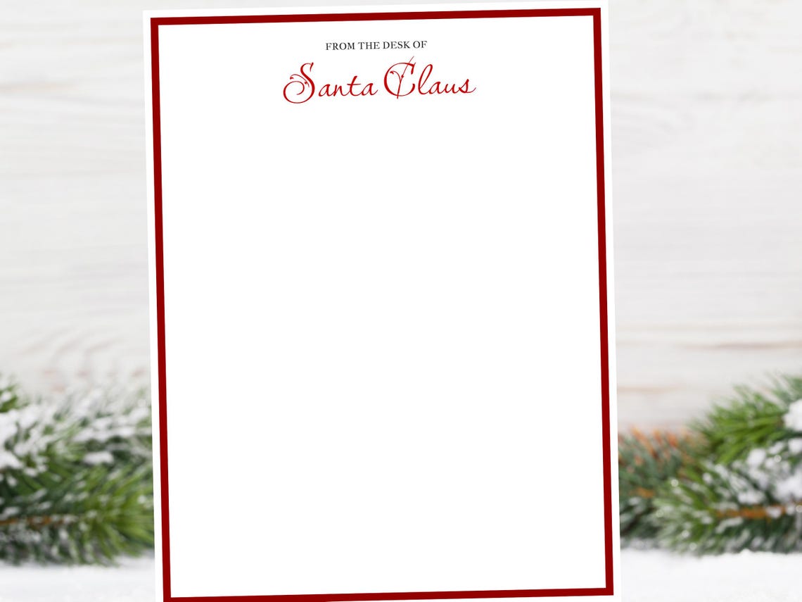 From the Desk of Santa | Santa Letterhead | Printable Santa Stationery ...