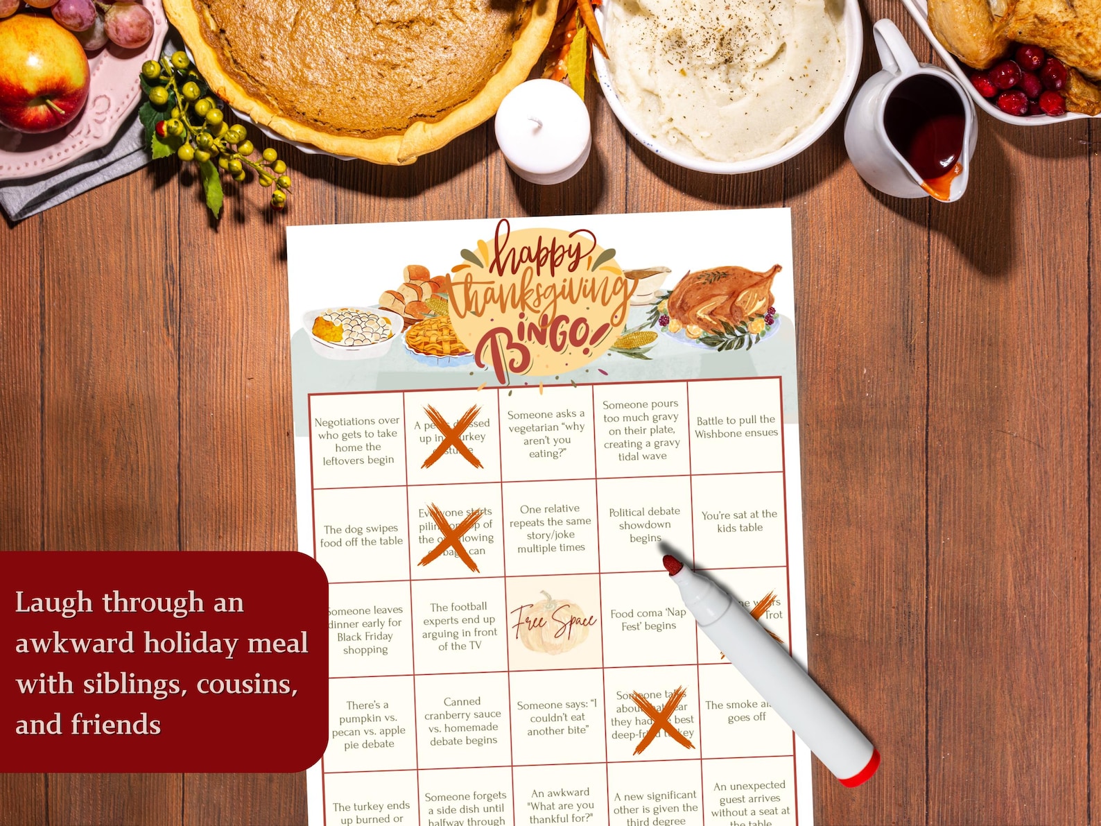 Thanksgiving Bingo Cards Printable Friendsgiving Games Cousin ...