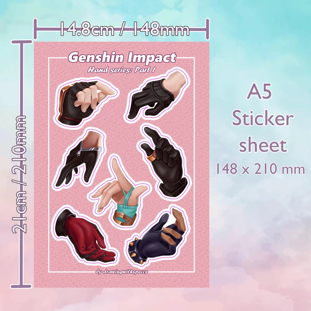 Genshin Impact Slime / Hand Sticker Sheets - Etsy