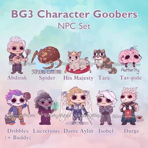 Baldur's Gate 3 Goober Character Stickers - Etsy