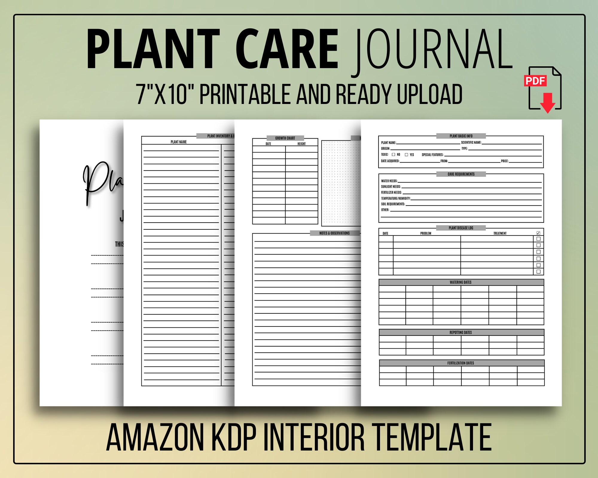 Plant Growth Chart Template