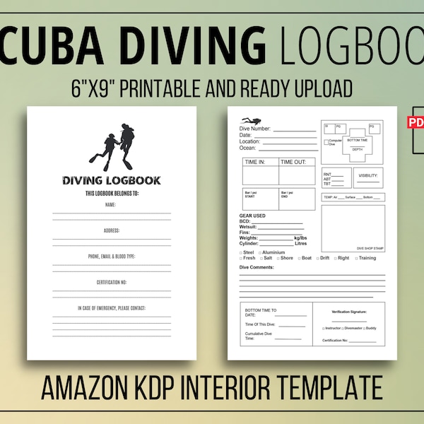 Scuba Dive Log Book - Etsy