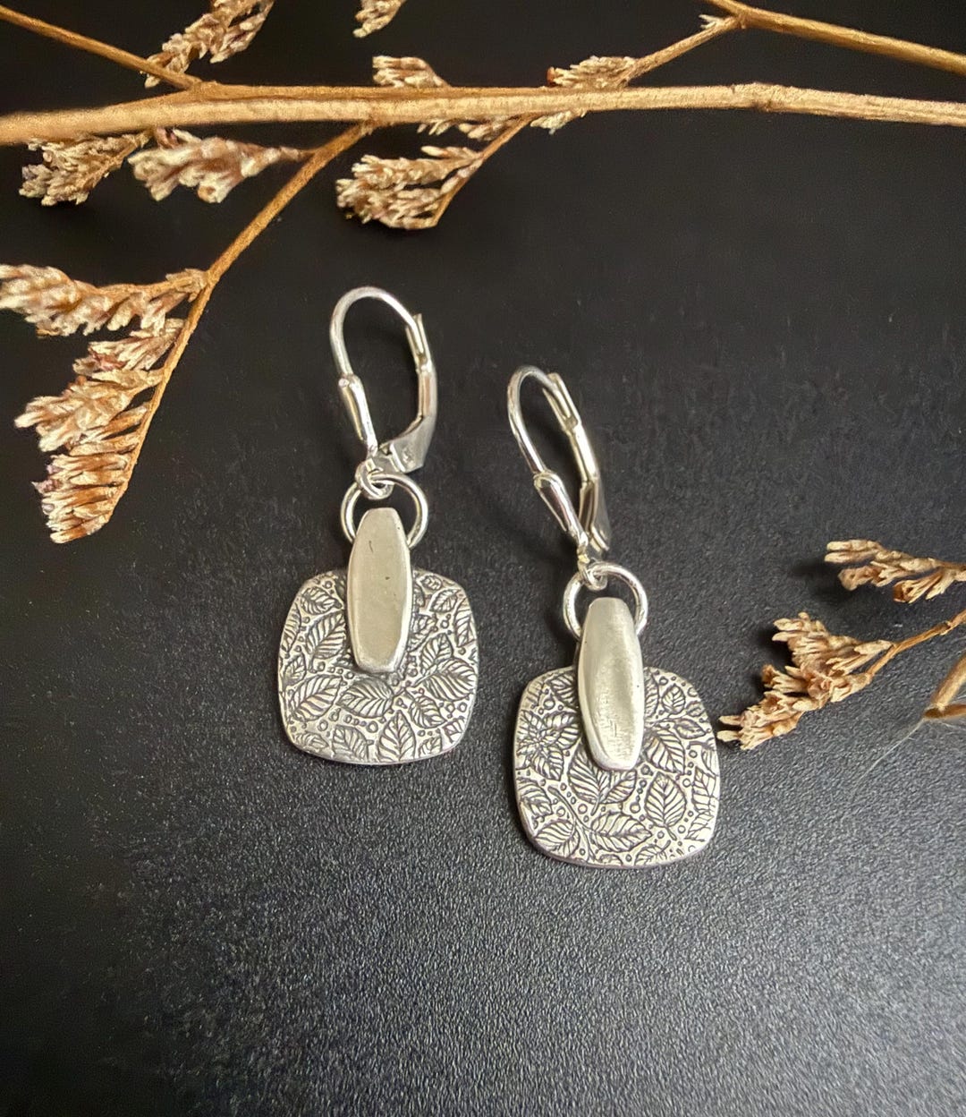Oxidized Fine Silver Earrings – Handmade .999 Silver Small Everyday ...