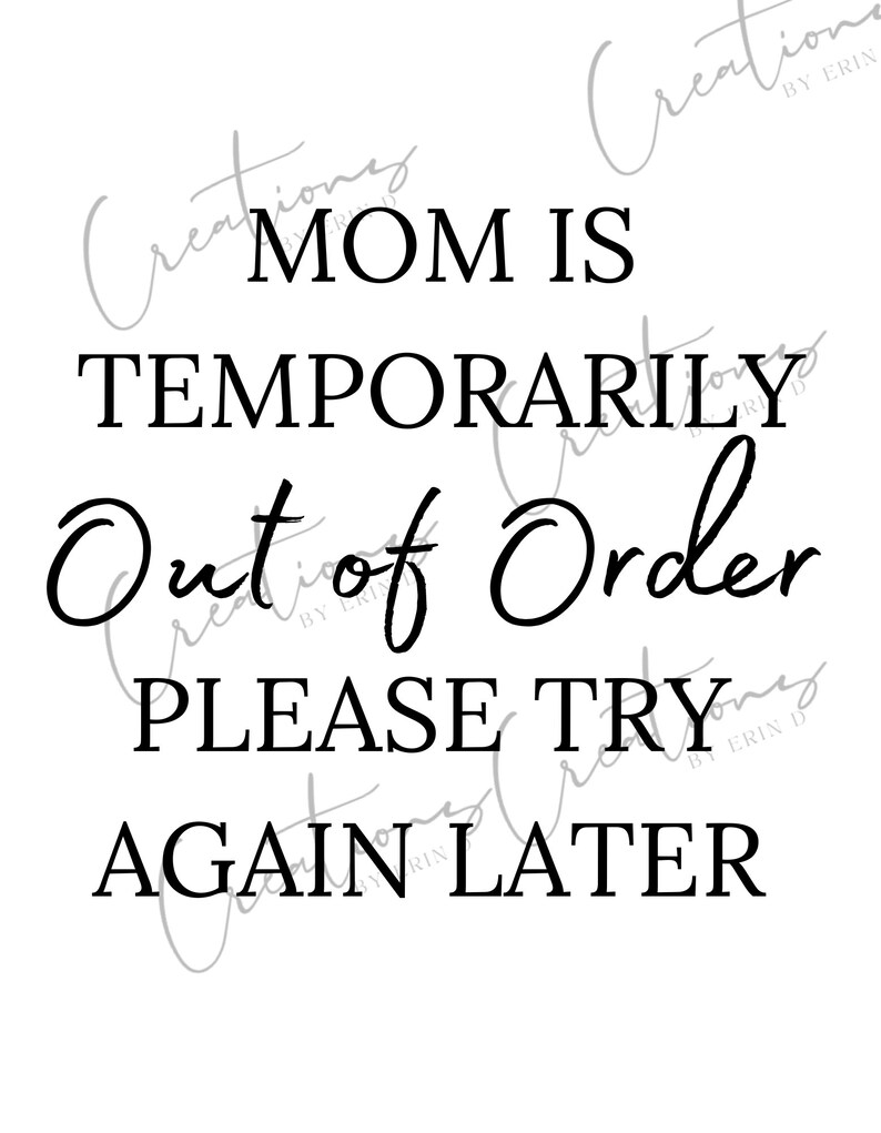 SVG Download Mom is Out of Order - Etsy
