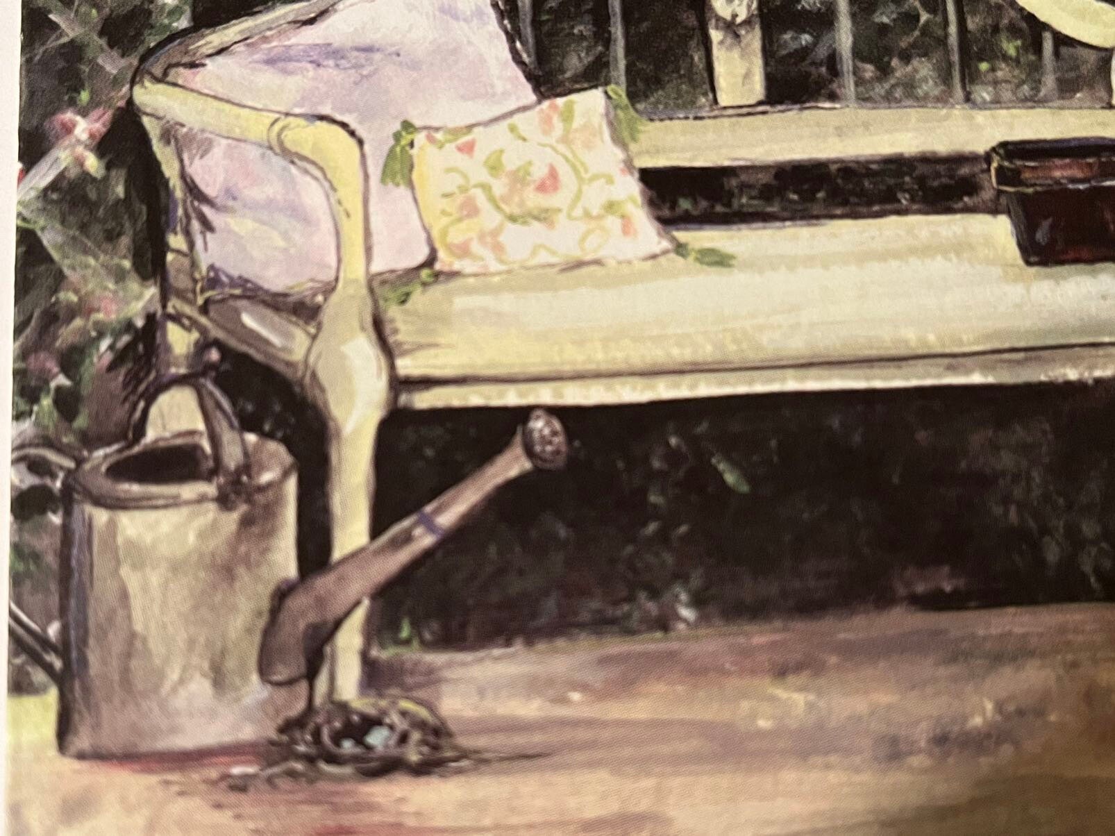 Card/print With Envelope “garden Bench” - Etsy