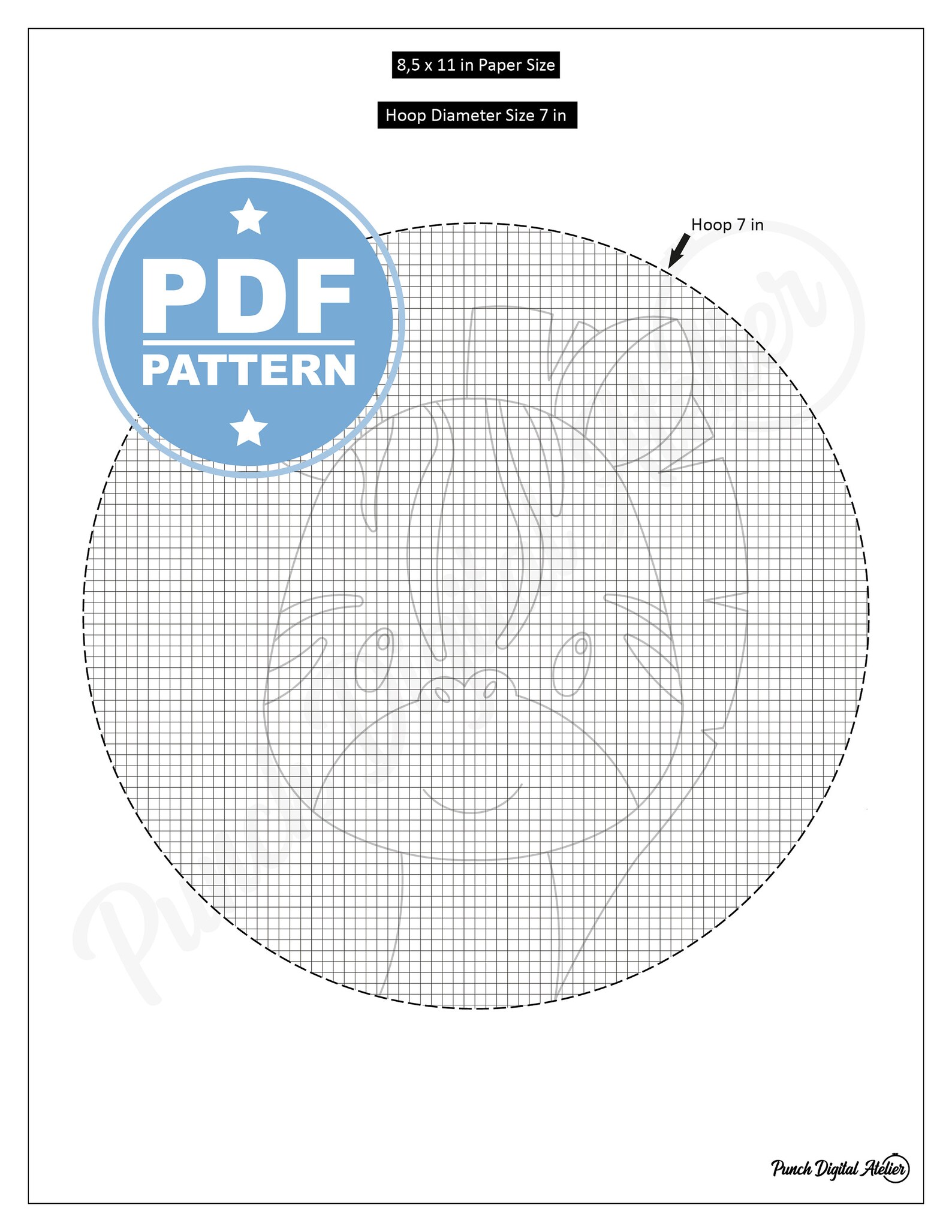 Punch Needle Embroidery Digital Pattern Zebra PATTERN ONLY Download ...