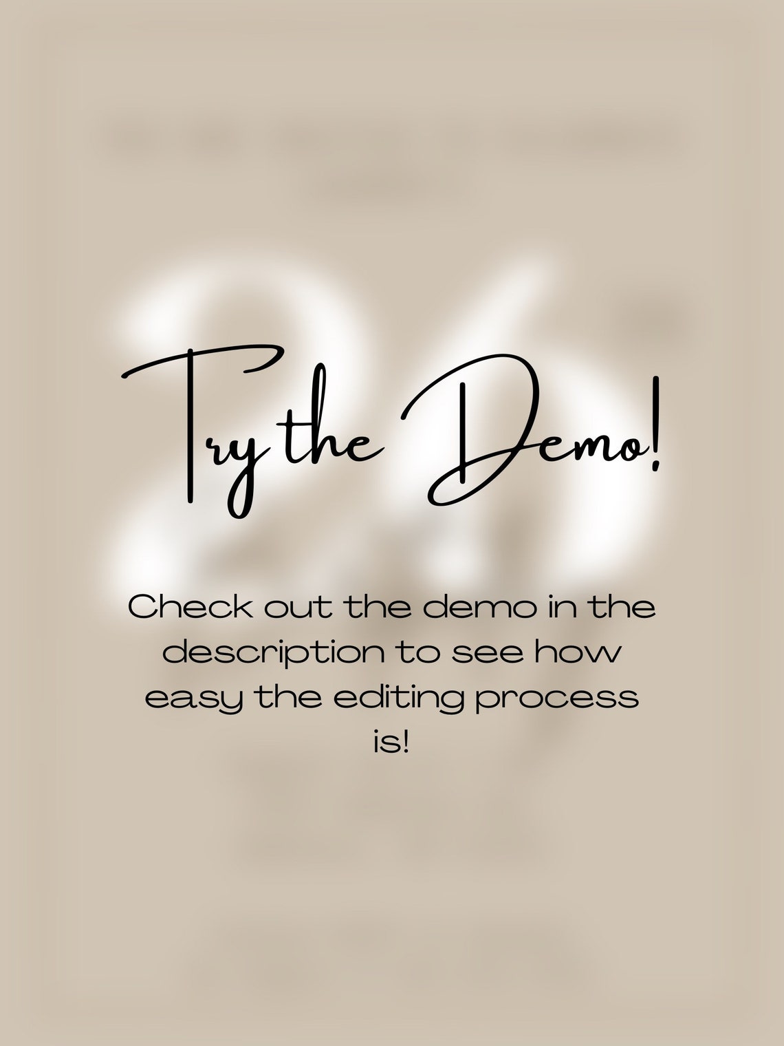 Neutral Editable Birthday Invitation Template- Modern, Minimalistic ...